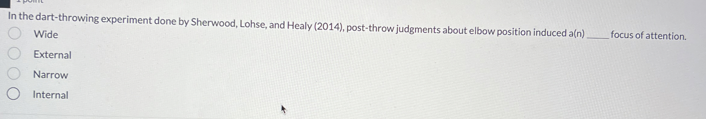 Solved In the dart-throwing experiment done by Sherwood, | Chegg.com