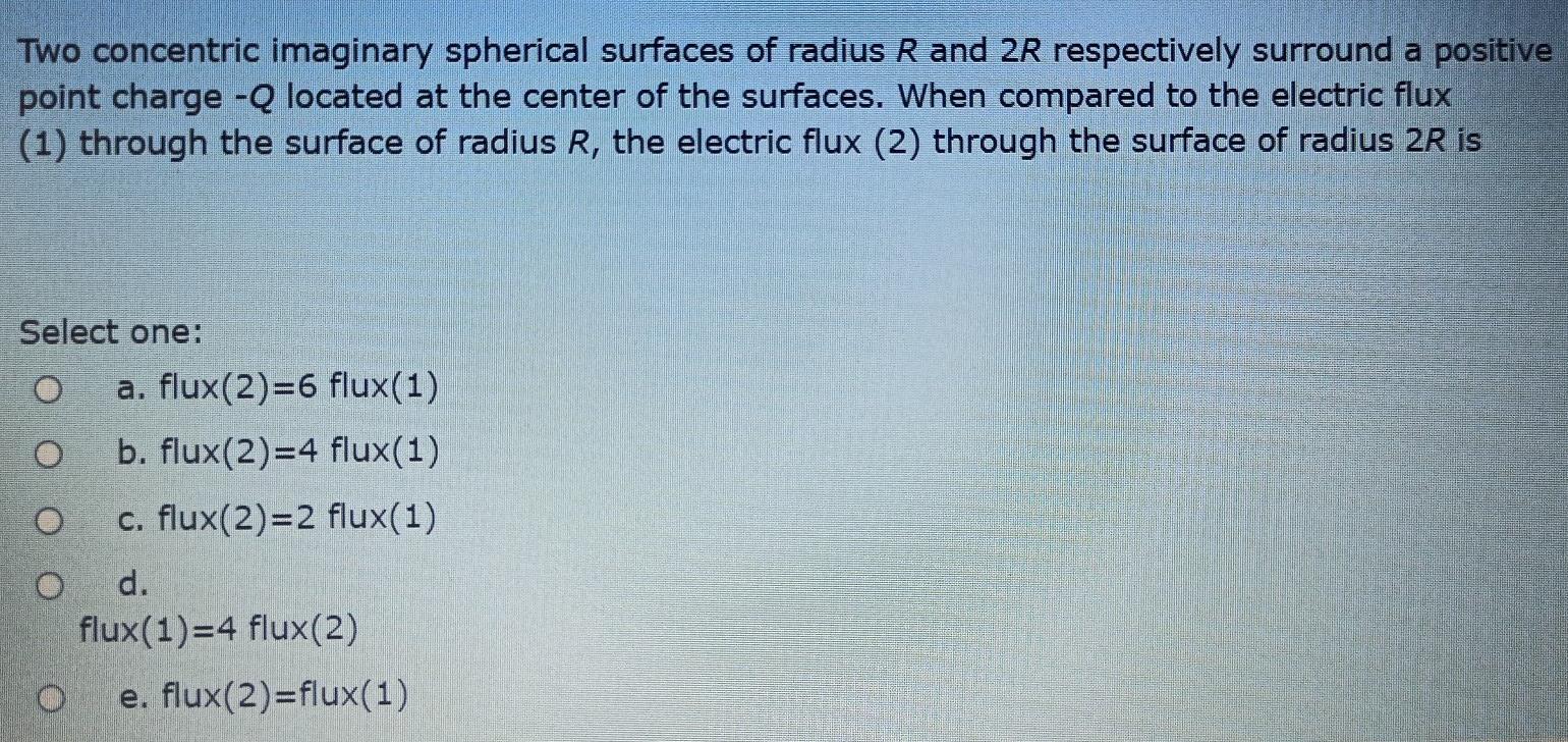 Solved Two concentric imaginary spherical surfaces of radius | Chegg.com