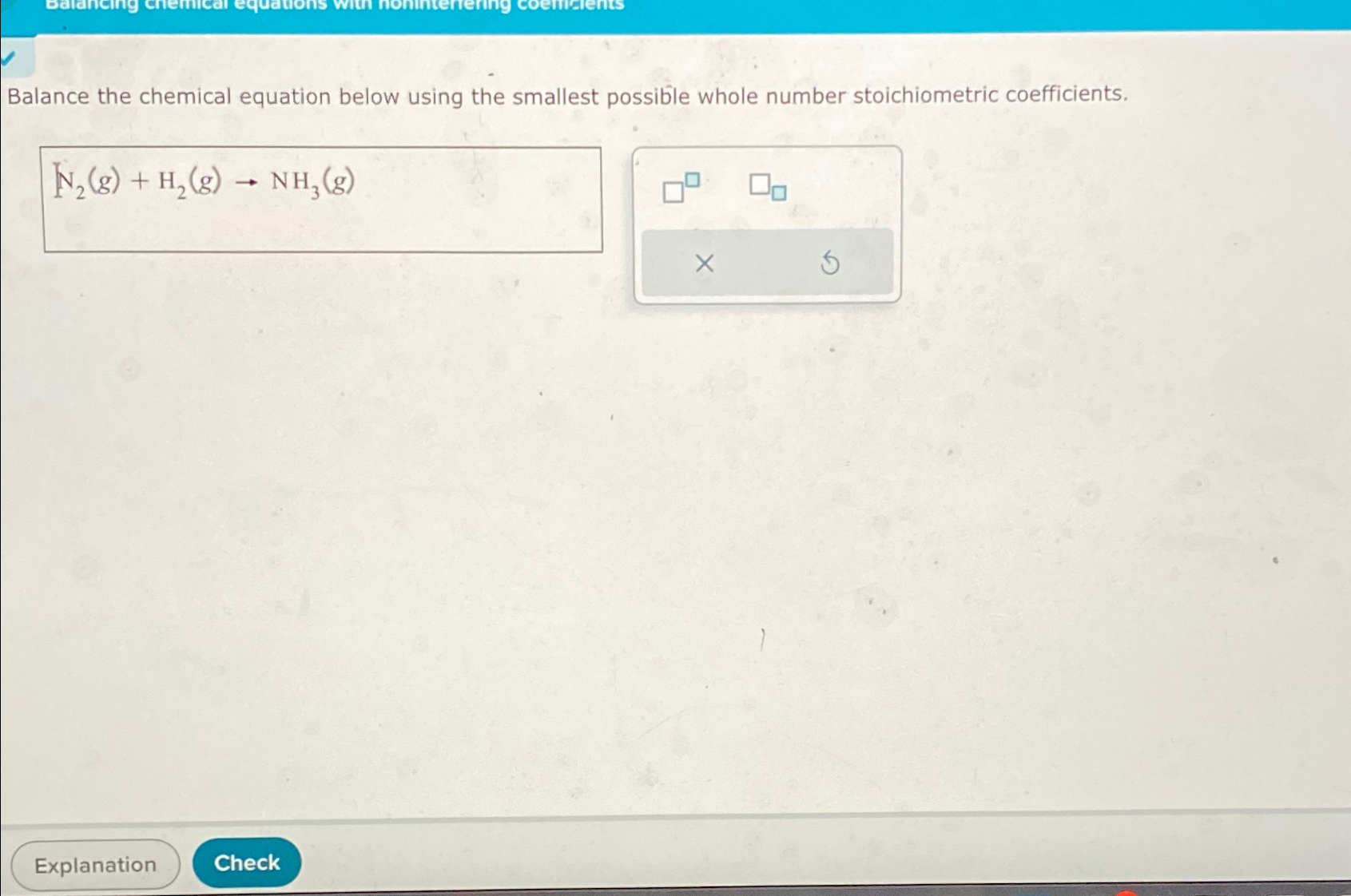 Solved Balance the chemical equation below using the | Chegg.com