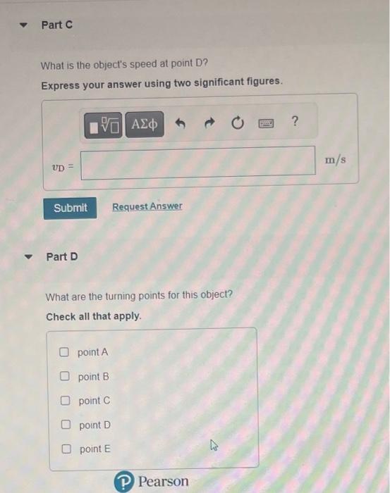 Solved An Object Moves Along The X Axis Subject To The