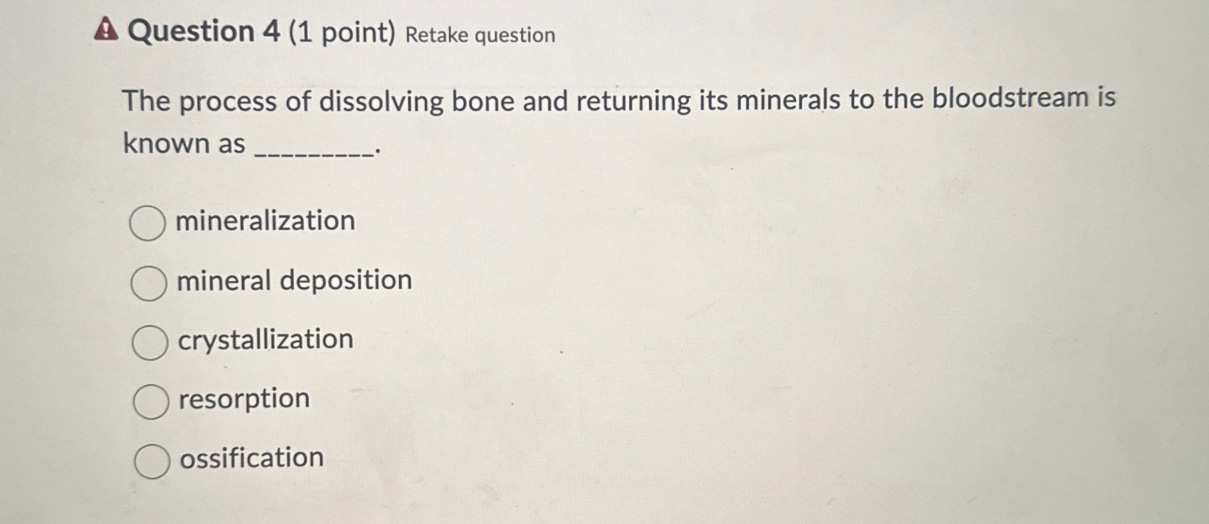 Solved A Question 4 (1 point) Retake questionThe process | Chegg.com Solved A Question 4 (1 point) Retake questionThe process | Chegg.com
