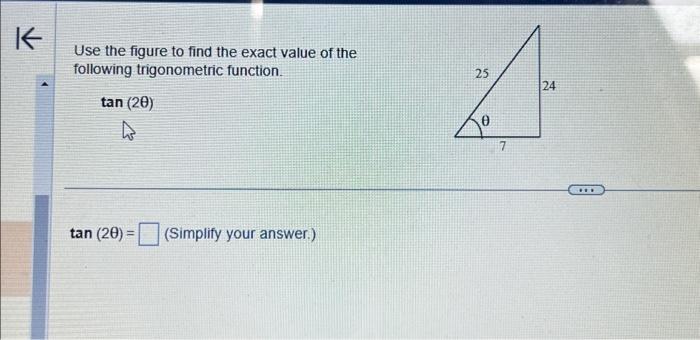 Solved Use the figure to find the exact value of the | Chegg.com