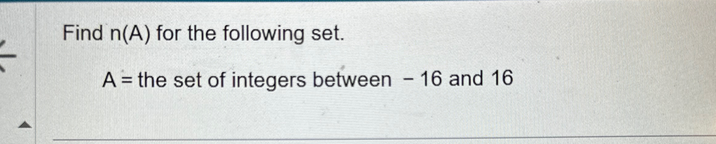 Solved Find n(A) ﻿for the following set.A= ﻿the set of | Chegg.com