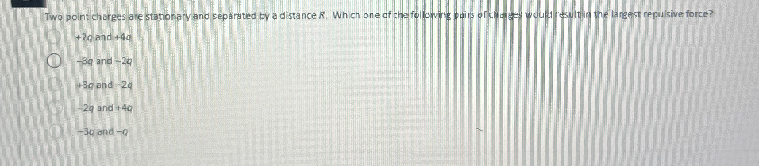 Solved Two point charges are stationary and separated by a | Chegg.com