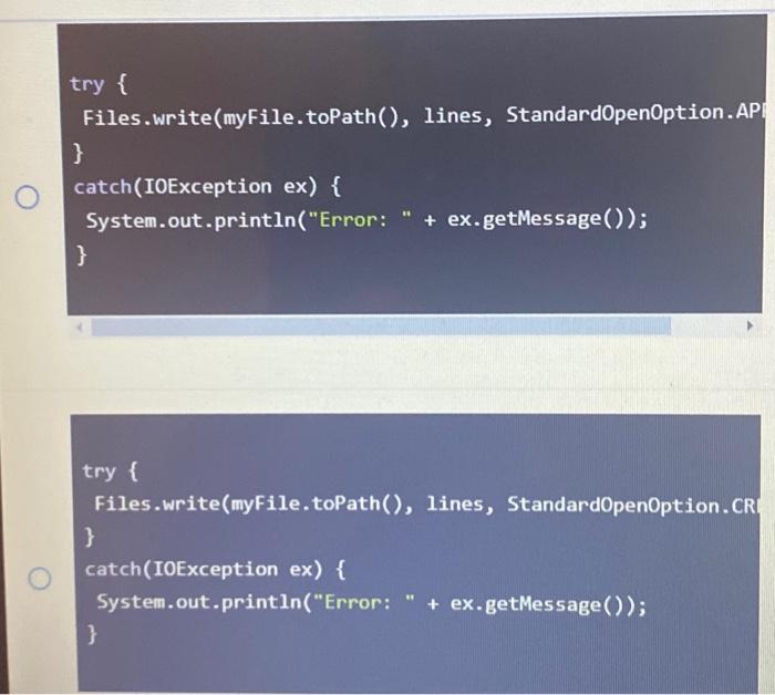Solved Which of the following segments of code will create | Chegg.com