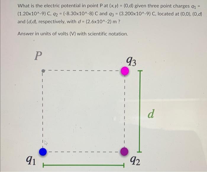 Solved What is the electric potential in point P at | Chegg.com