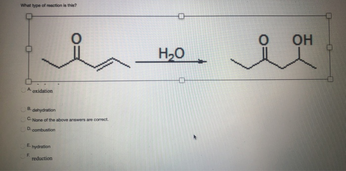 Solved What type of reaction is this? ОН i Hoi oh H2O A | Chegg.com