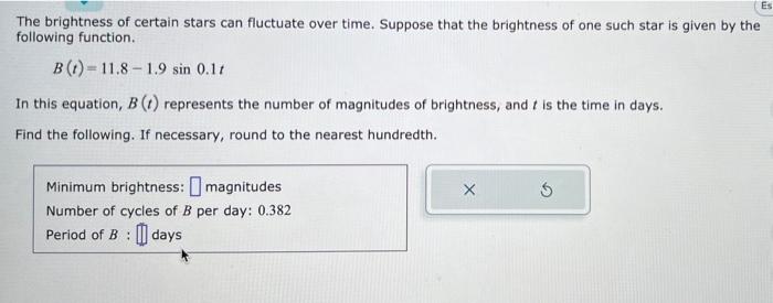 Solved The brightness of certain stars can fluctuate over | Chegg.com