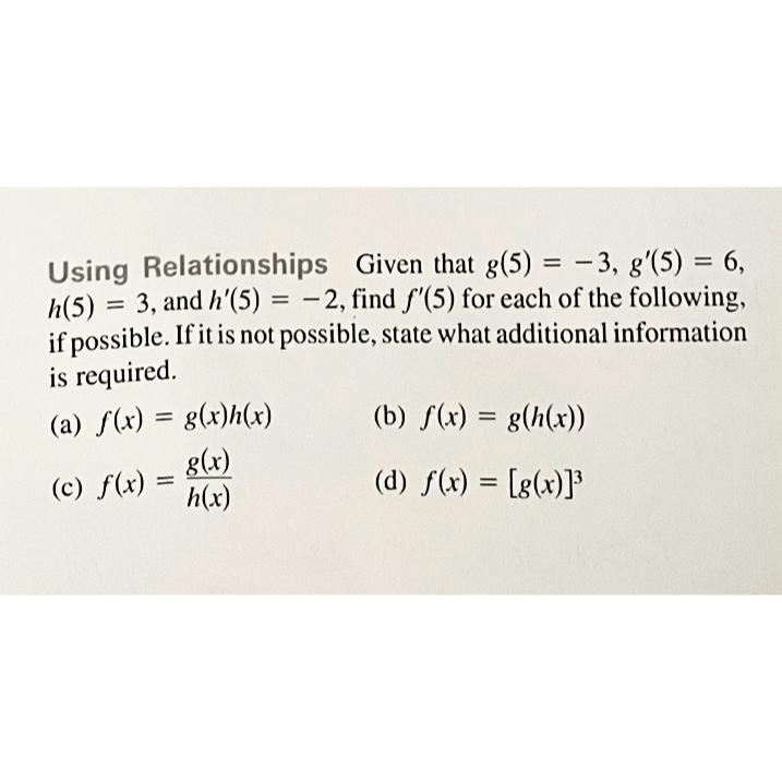 Solved Using Relationships Given that | Chegg.com