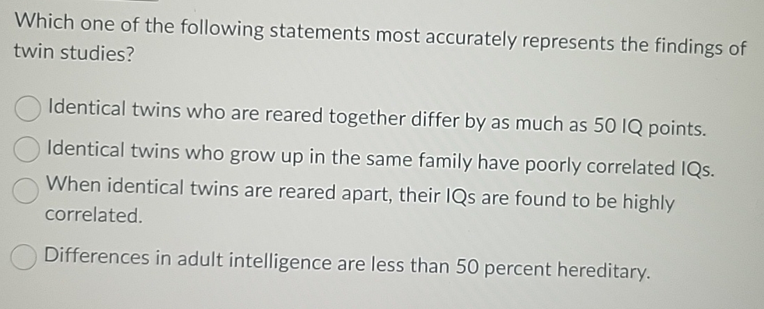 Solved Which one of the following statements most accurately | Chegg.com