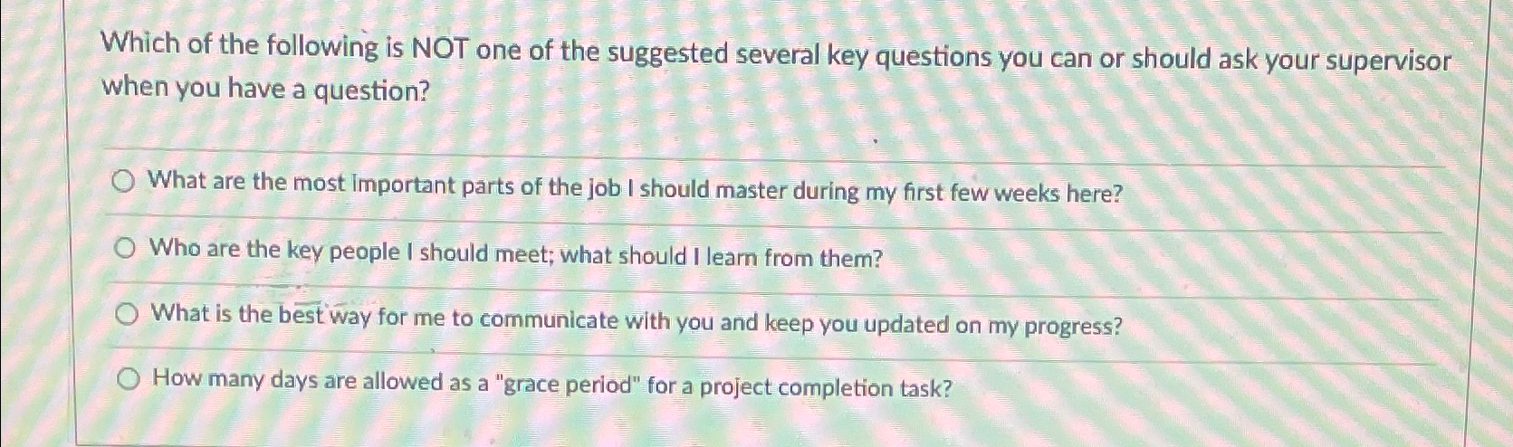 Solved Which of the following is NOT one of the suggested | Chegg.com