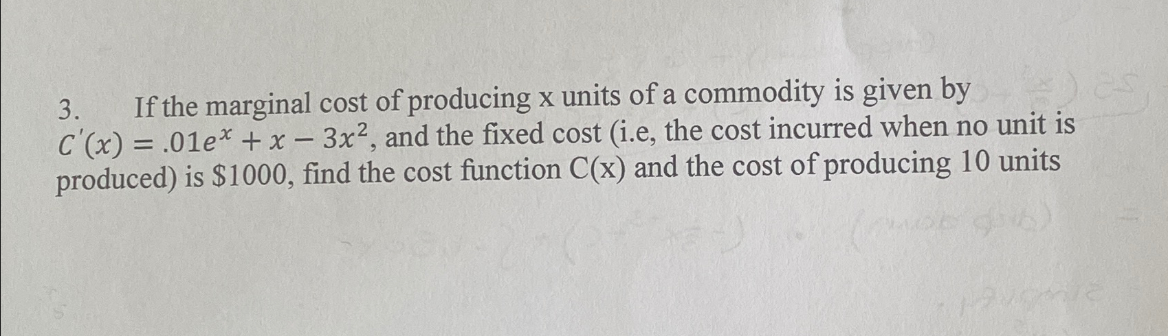 Solved If the marginal cost of producing x ﻿units of a | Chegg.com