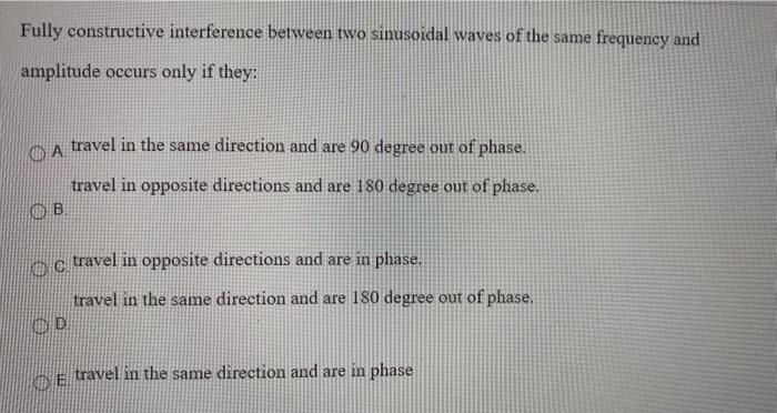 Solved Fully constructive interference between two | Chegg.com