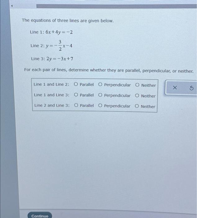 Solved The equations of three lines are given below. Line 1: | Chegg.com