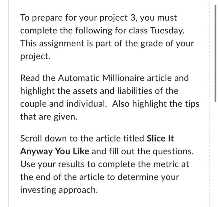 To prepare for your project 3, you must complete the | Chegg.com
