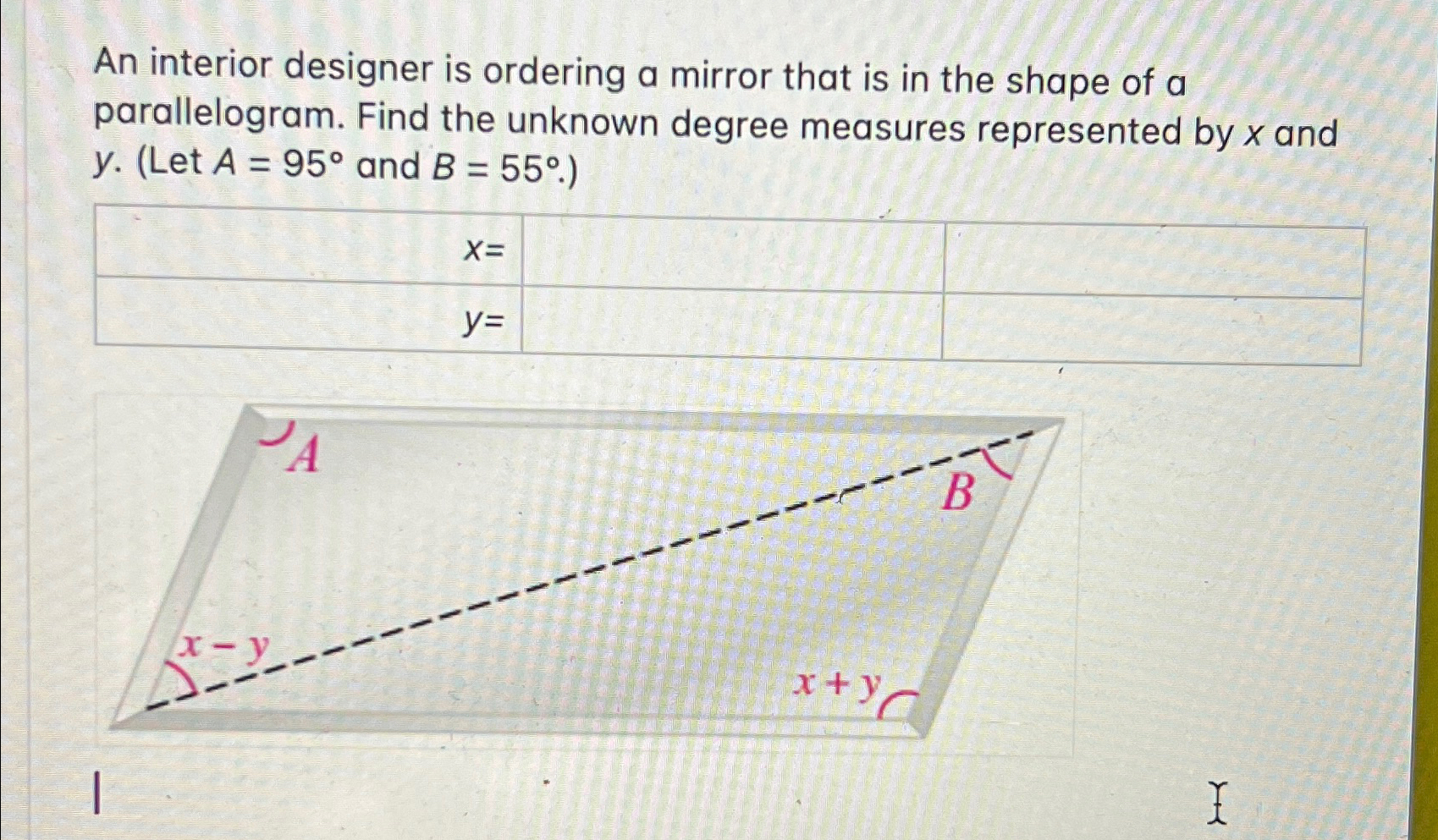 An interior designer is ordering a mirror that is in | Chegg.com