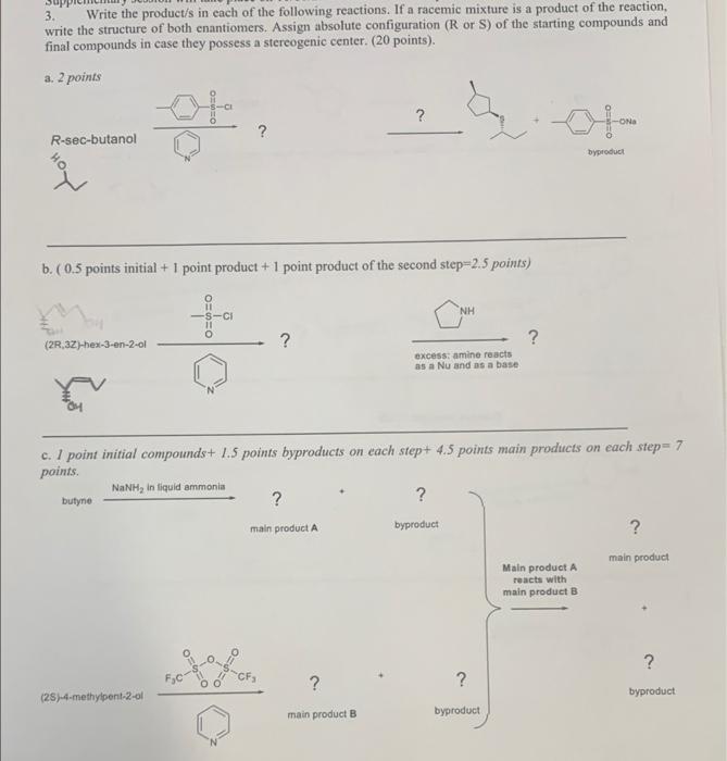 Solved 3. Write the product/s in each of the following | Chegg.com