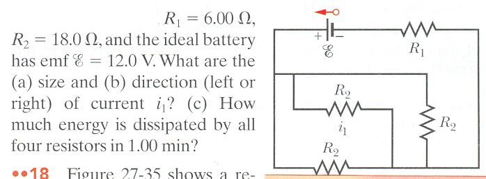 Solved R1 = 6.00 Ohm, R2 = 18.0 Ohm, and the ideal battery | Chegg.com