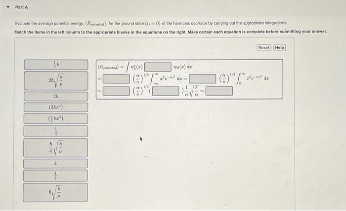 Solved Part A Evaluate the average potential energy. | Chegg.com