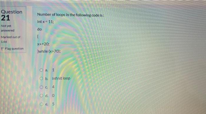 Solved The following loop will executed at least once: | Chegg.com