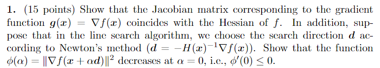 Solved Show that the(15 ﻿points) ﻿Show that the Jacobian | Chegg.com