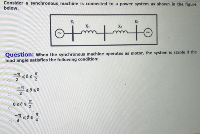 Solved Consider a synchronous machine is connected to a | Chegg.com