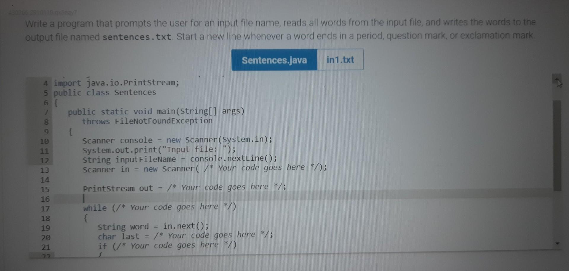 Solved write a program that's prompts for an input file | Chegg.com