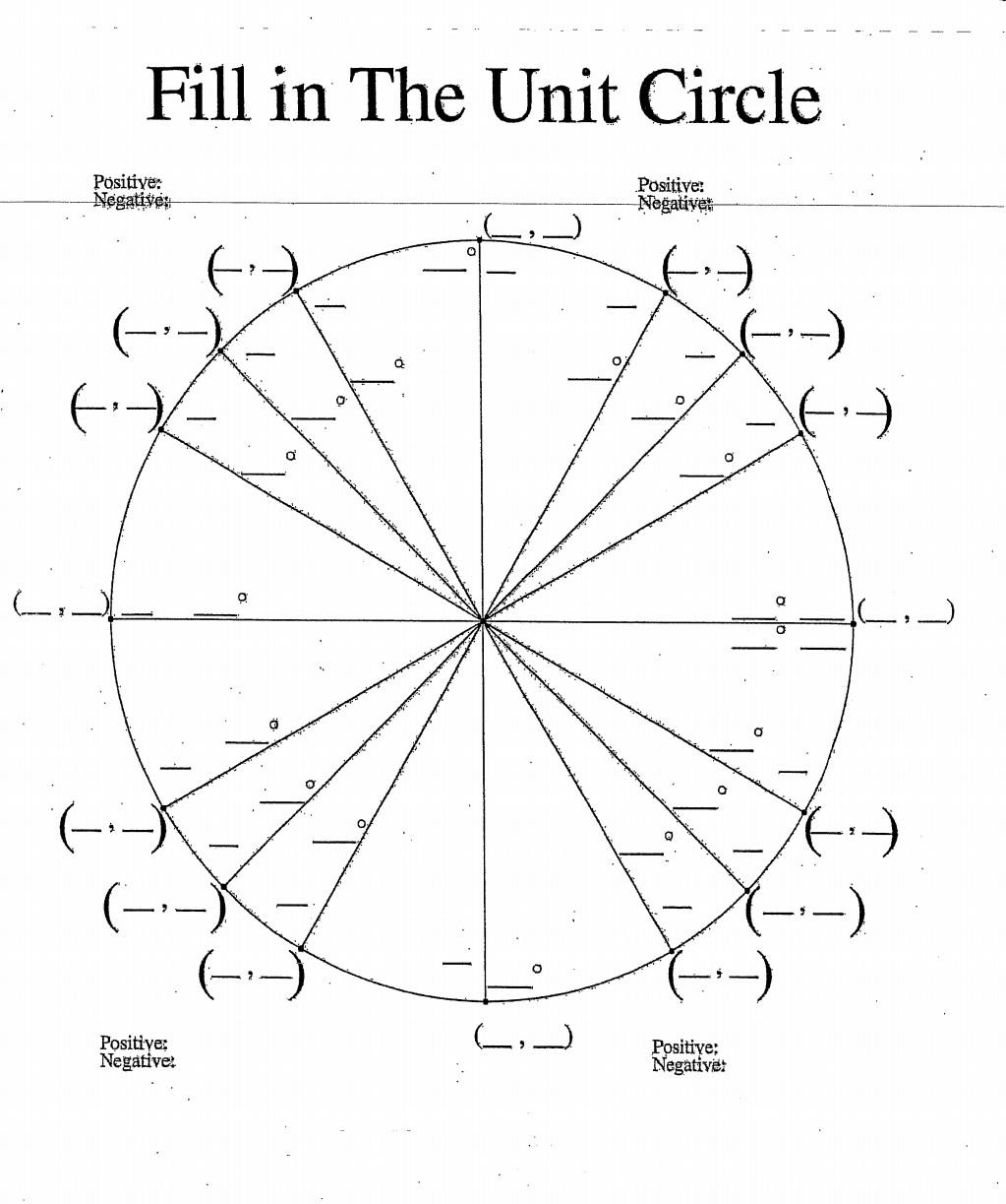 Solved Fill in The Unit Circle Positive: Negatives Positive: | Chegg.com