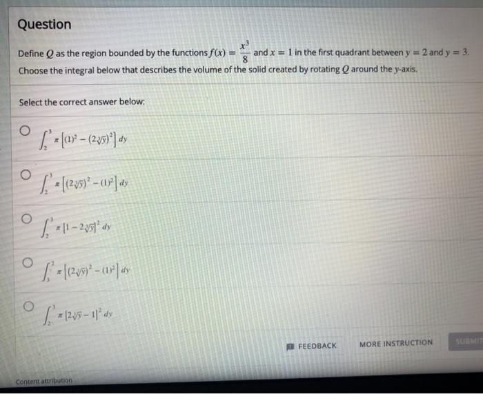 Solved Question x? Define Q as the region bounded by the | Chegg.com