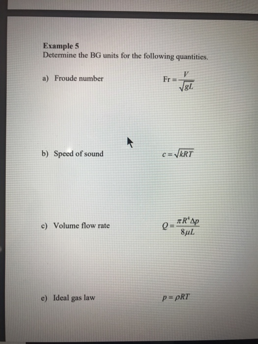 Solved Example 5 Determine the BG units for the following | Chegg.com