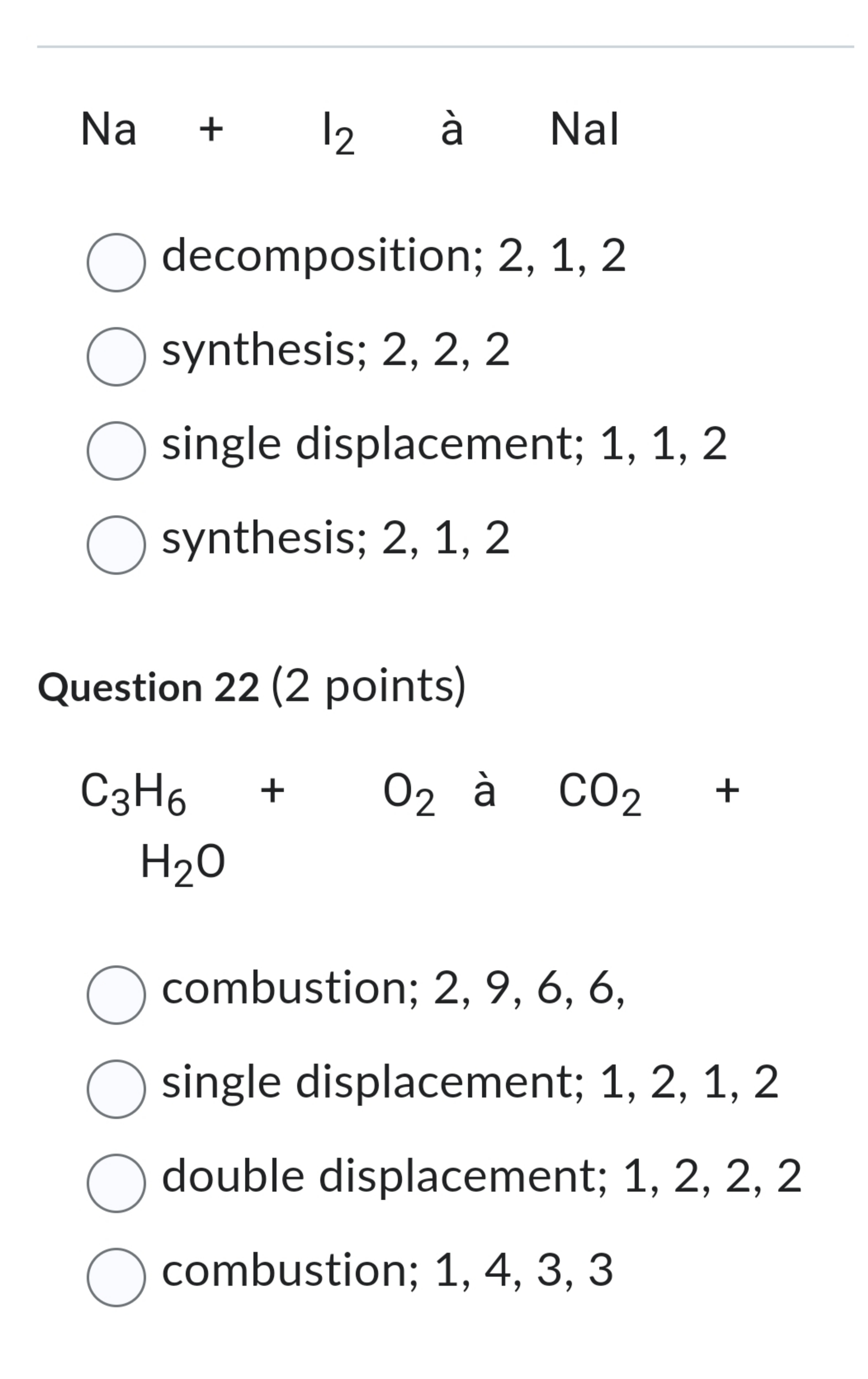 Solved Na+I2 à ﻿Nal d. ﻿How much of the excessreagent | Chegg.com