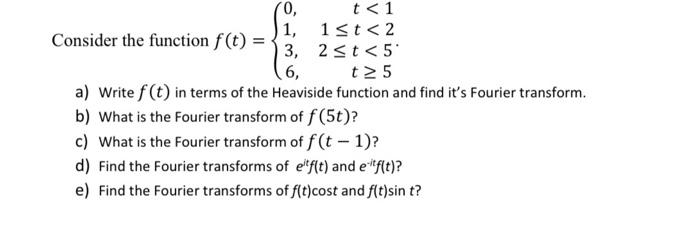 Solved Consider the function | Chegg.com