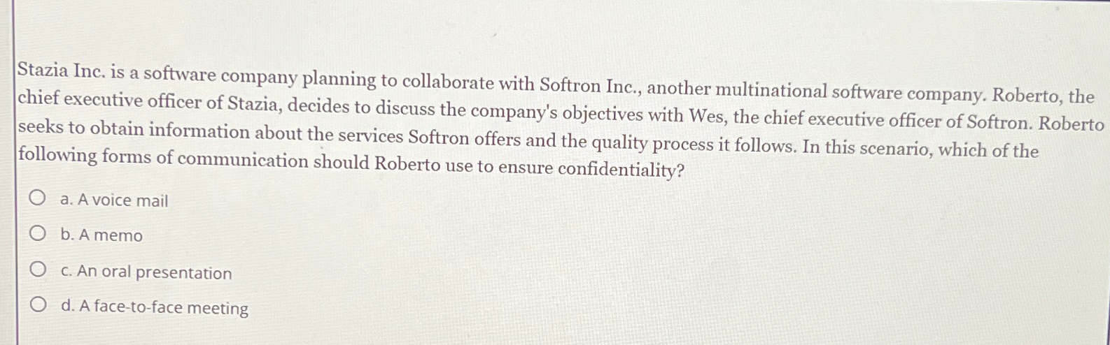 Solved Stazia Inc. is a software company planning to | Chegg.com