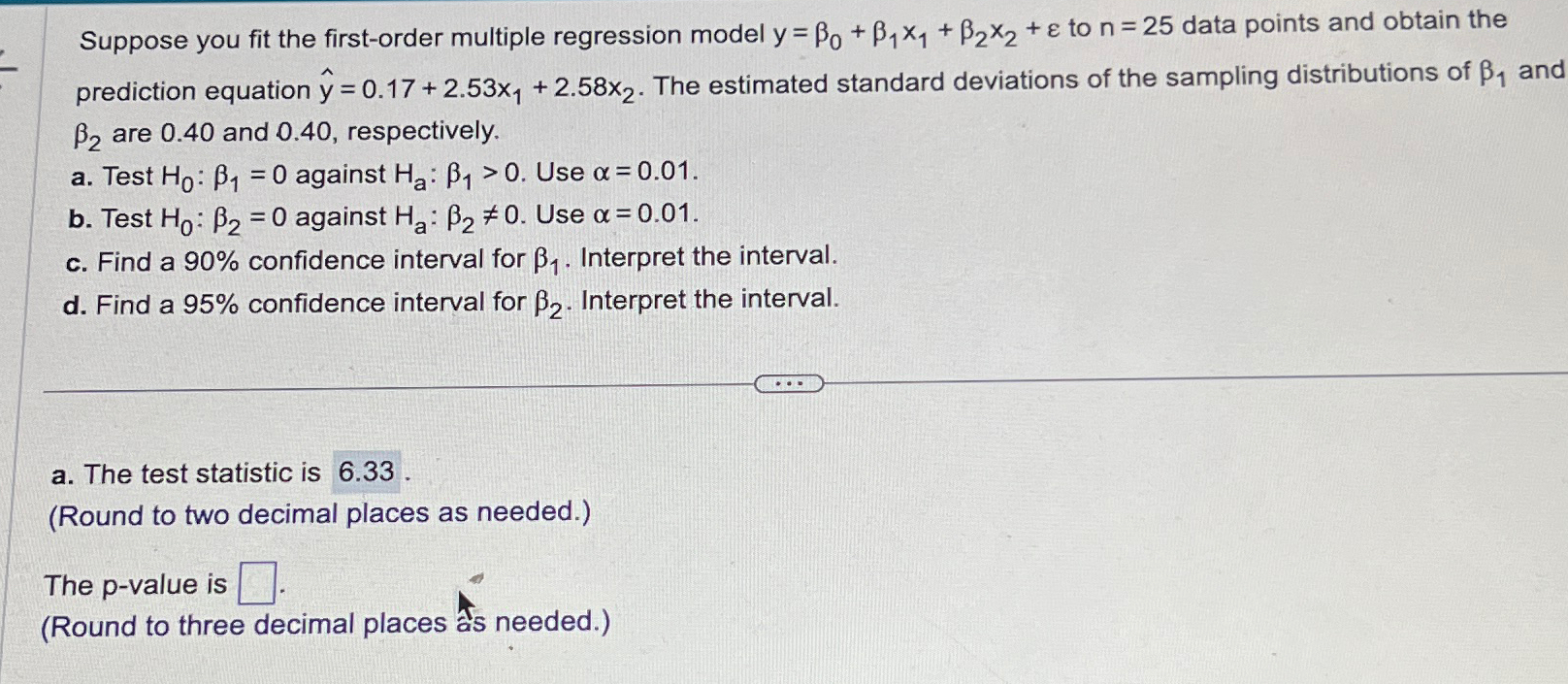 Solved Suppose you fit the first-order multiple regression | Chegg.com