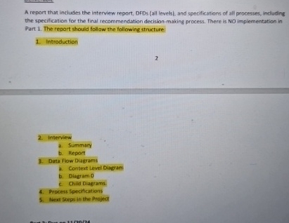 Solved A report that includes the interview report, DFDs | Chegg.com