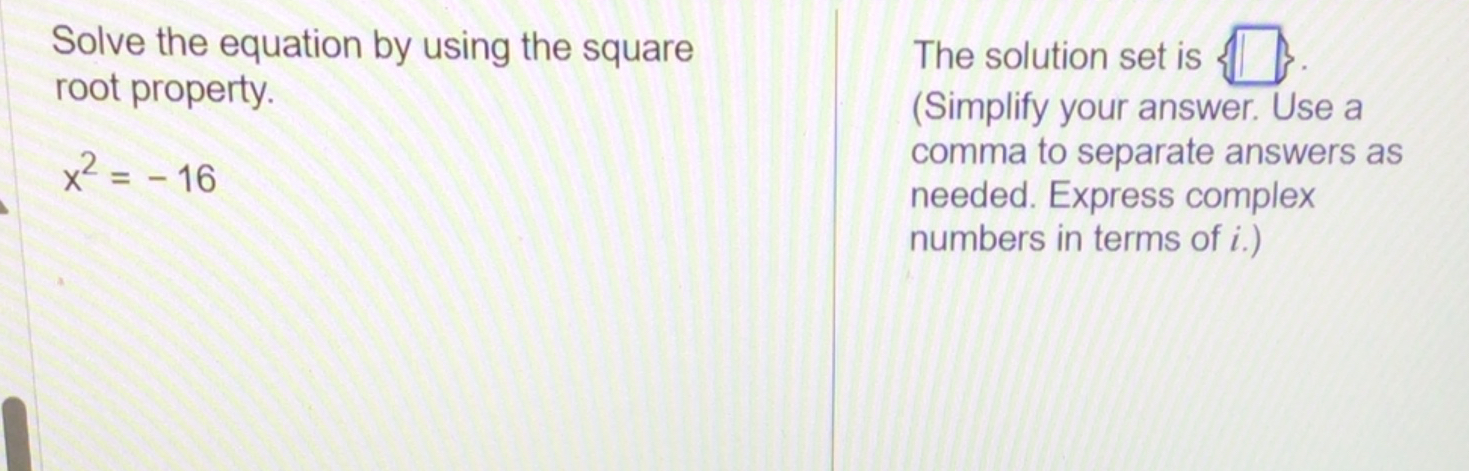 Solved Solve the equation by using the square root | Chegg.com