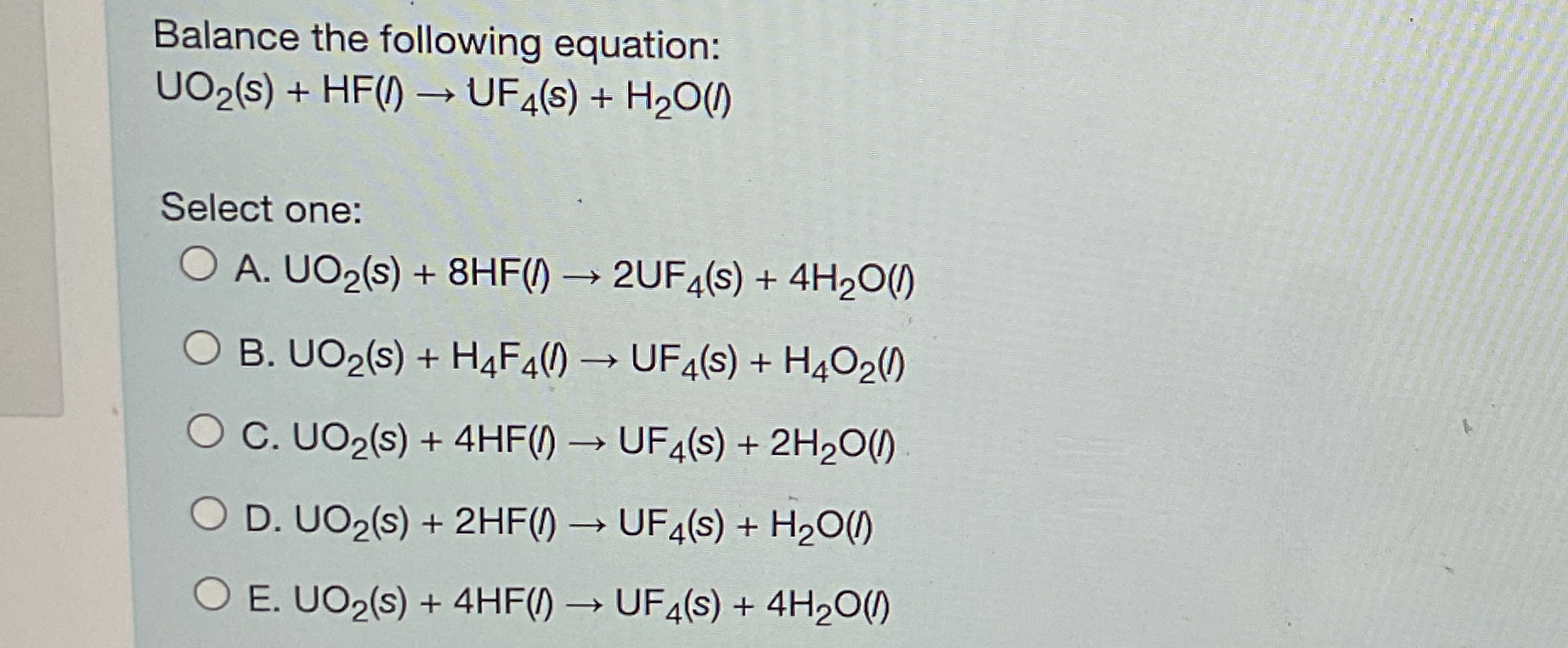 Solved Balance the following | Chegg.com