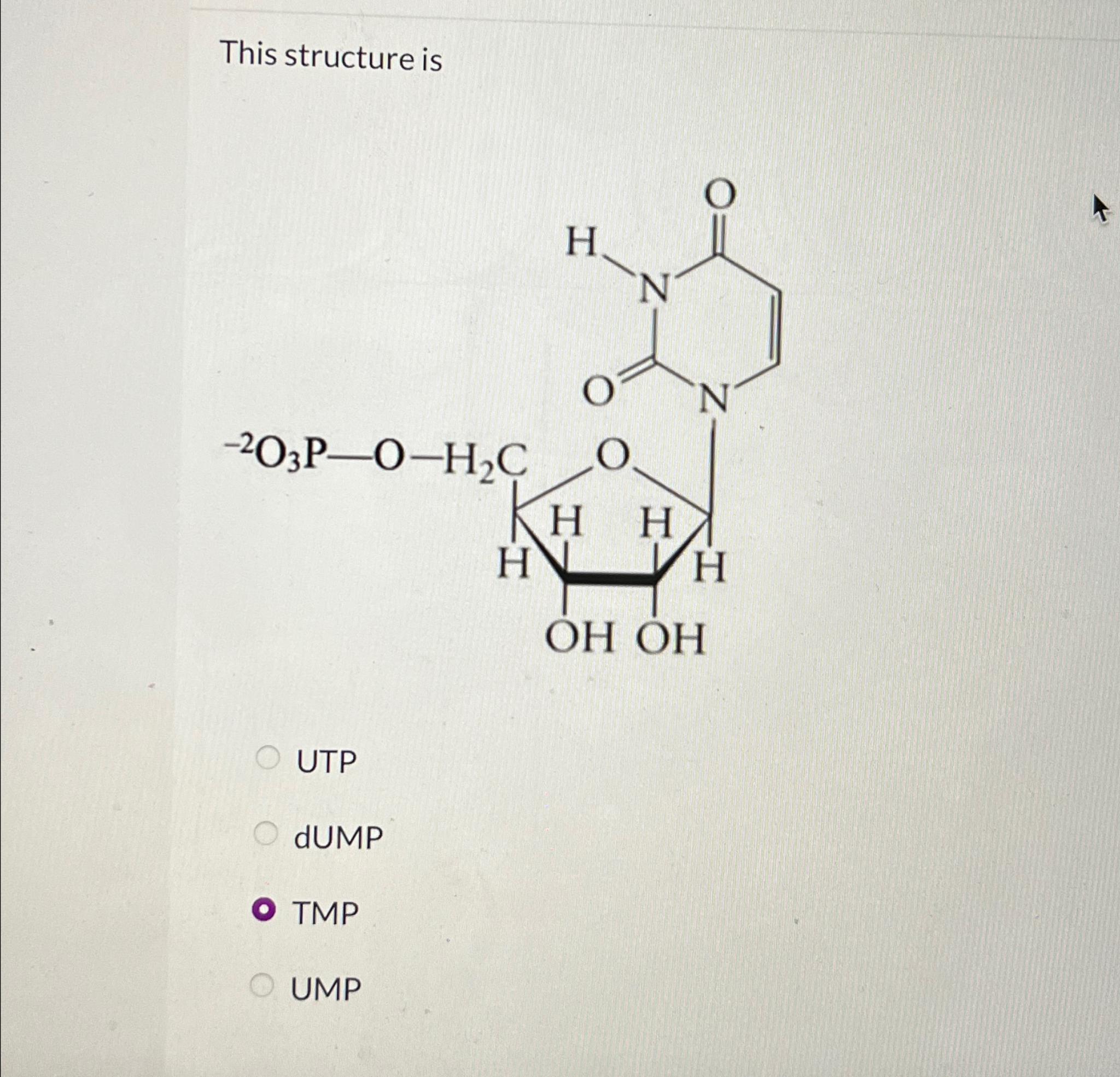 Solved This structure isUTPdUMPTMPUMP | Chegg.com