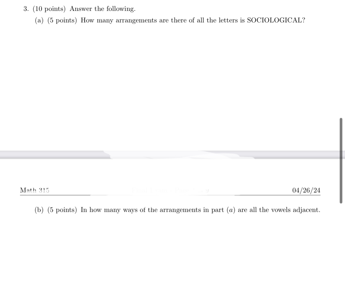 Solved (10 points) Answer the following.(a) (5 points) | Chegg.com Solved (10 points) Answer the following.(a) (5 points) | Chegg.com