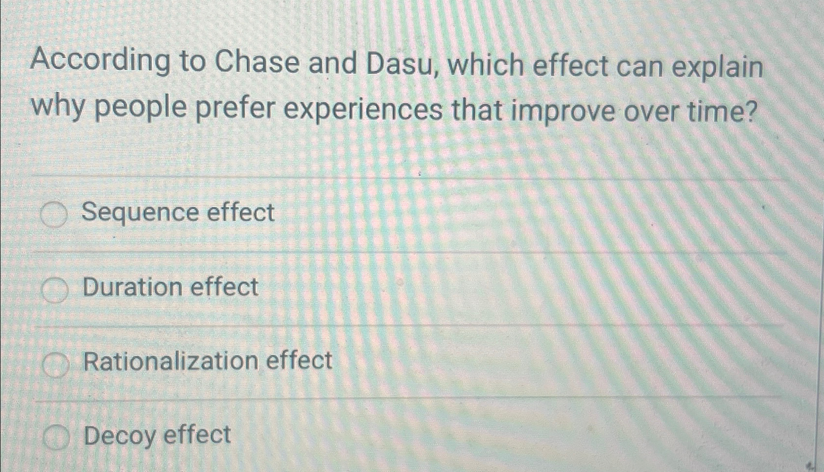 Solved According to Chase and Dasu, which effect can explain | Chegg.com