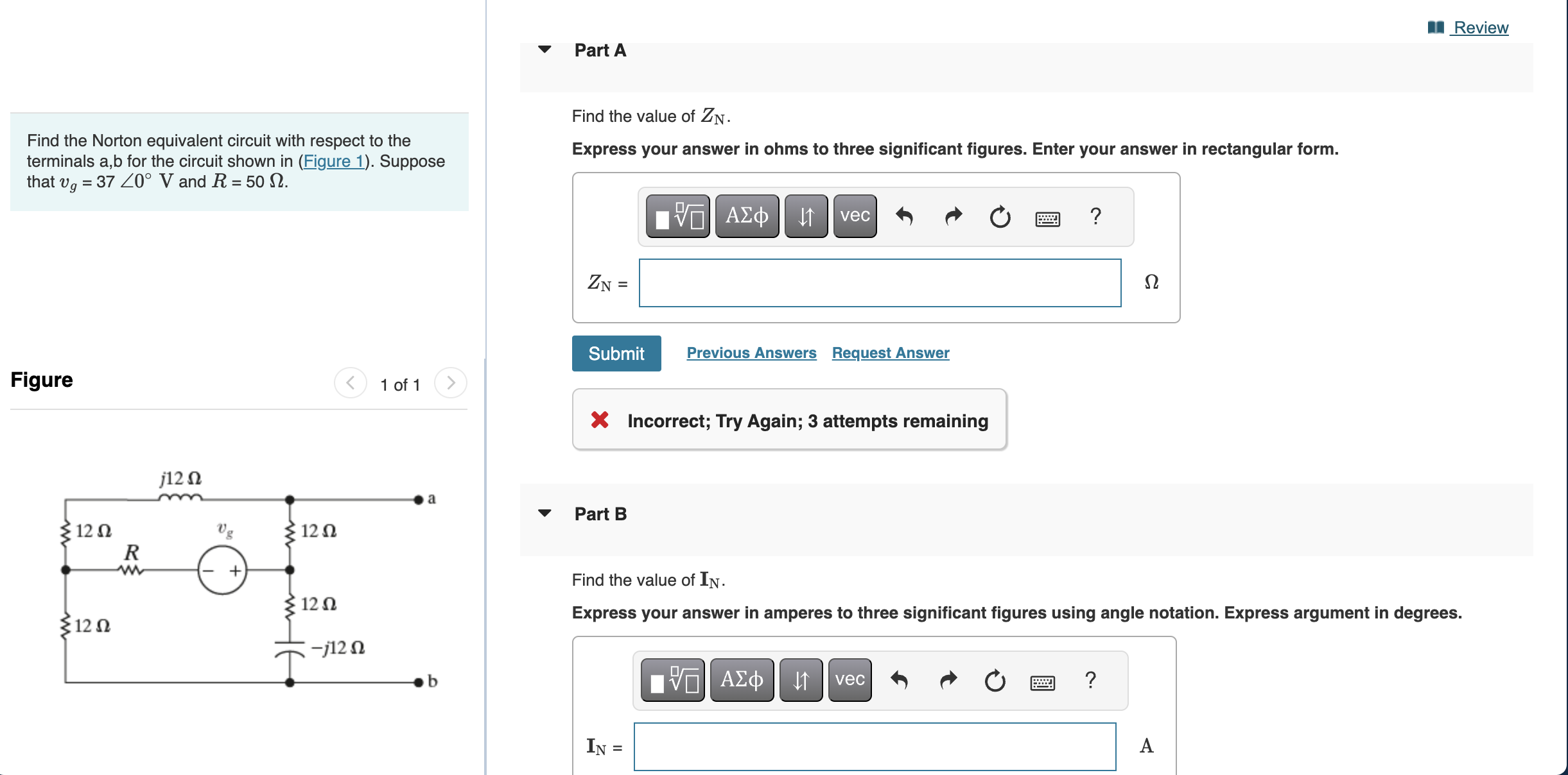 Solve parts A and B ﻿please:Part AFind the Norton | Chegg.com