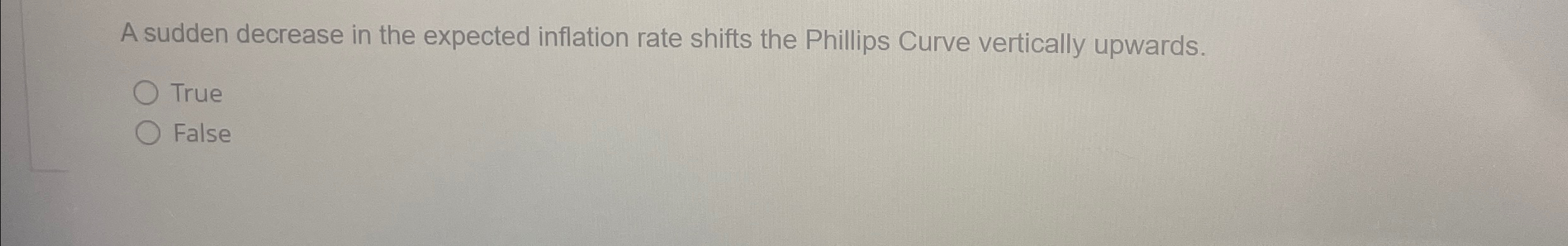 Solved A sudden decrease in the expected inflation rate | Chegg.com