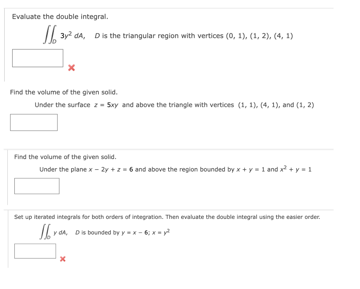 Solved Set up iterated integrals for both orders of | Chegg.com