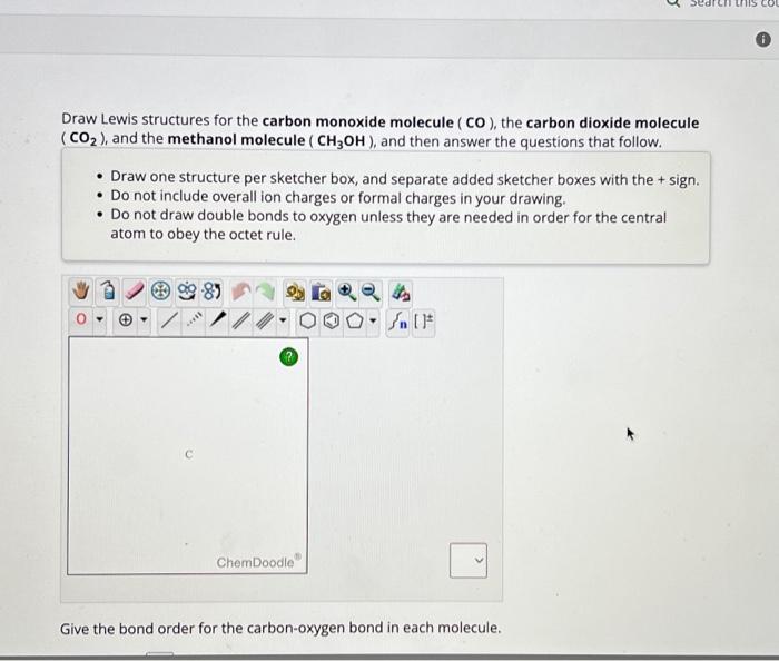 Draw Lewis structures for the carbon monoxide | Chegg.com