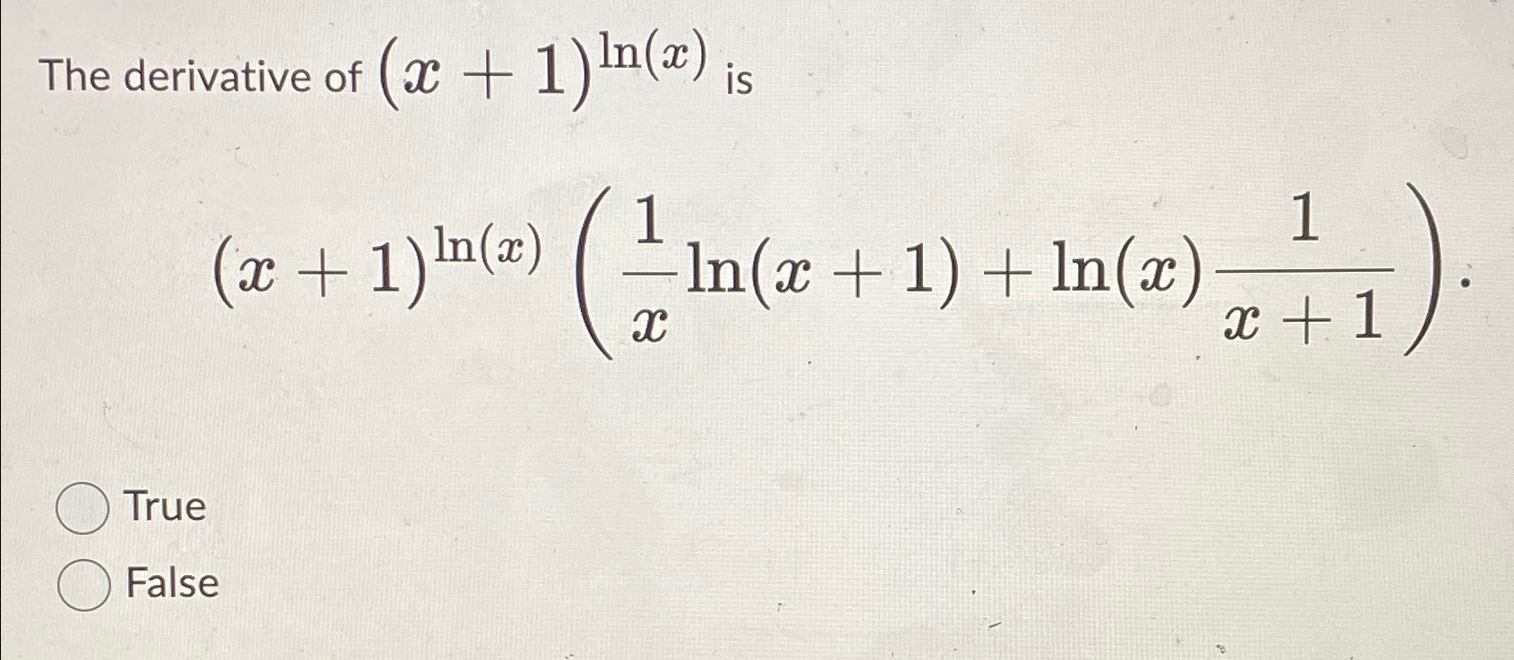 Solved The derivative of (x+1)ln(x) | Chegg.com
