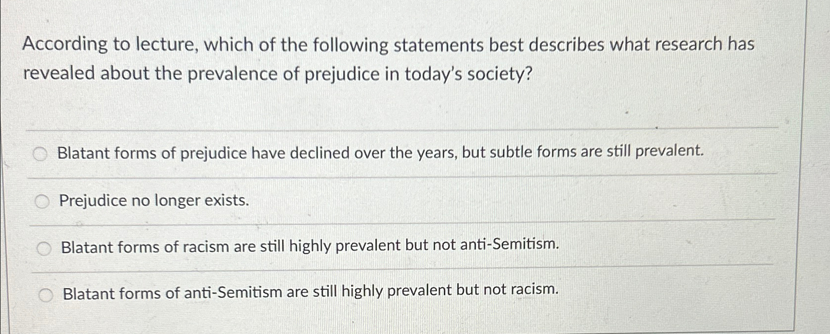 Solved According to lecture, which of the following | Chegg.com