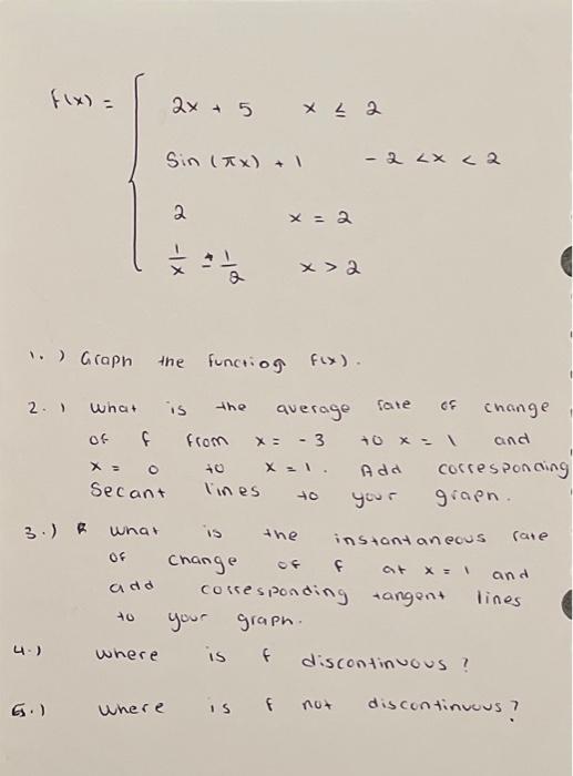 Solved f(x)=⎩⎨⎧2x+5sin(πx)+1−2 | Chegg.com