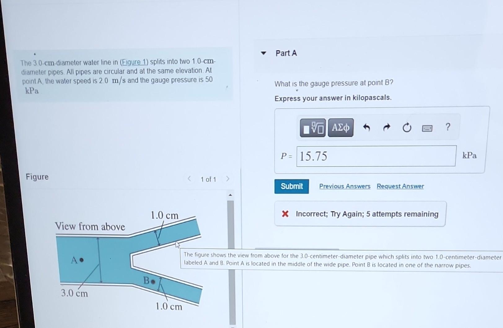 Solved The 30-cm-diameter water line in (Eigure 1) splits | Chegg.com