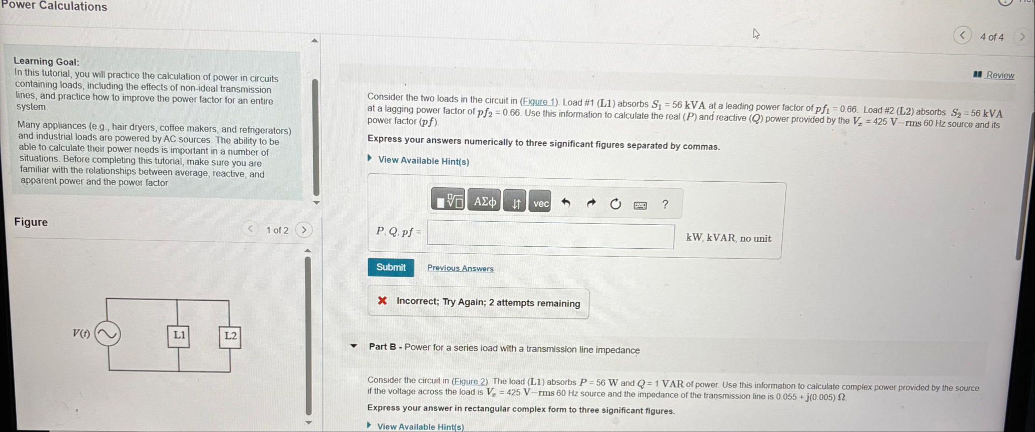 Solved Power CalculationsLearning Goal:In this tutorial, you | Chegg.com