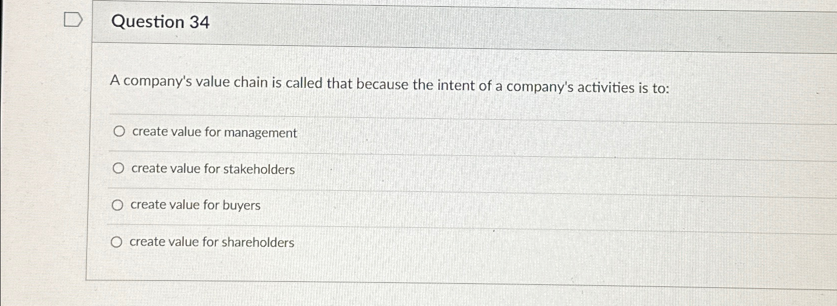 Solved Question 34A company's value chain is called that | Chegg.com